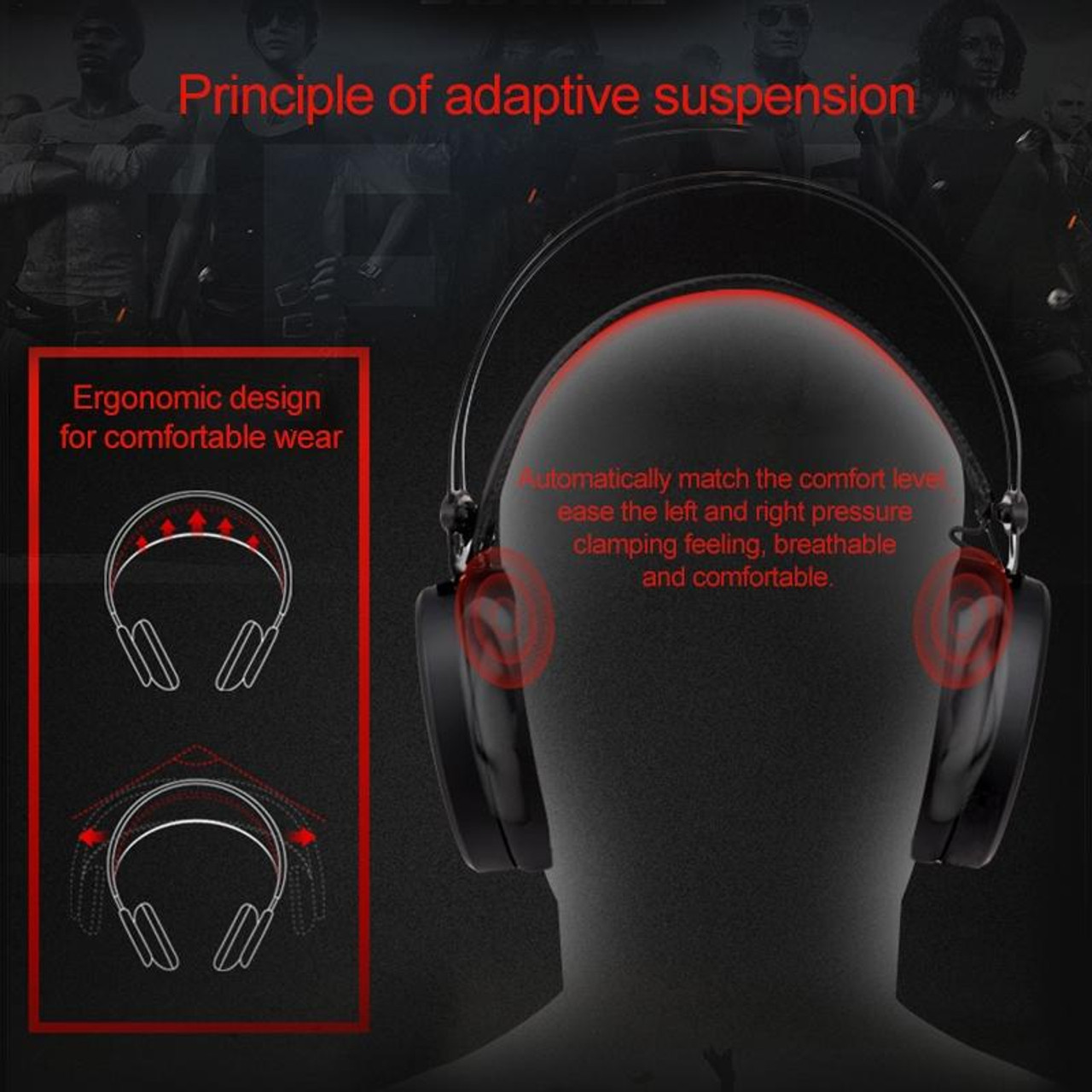 LENOVO LEGION Y360 GAMING HEADSET WITH 7.1 USB Dynamic Coil Ergonomic Design Highly Sensitive ...